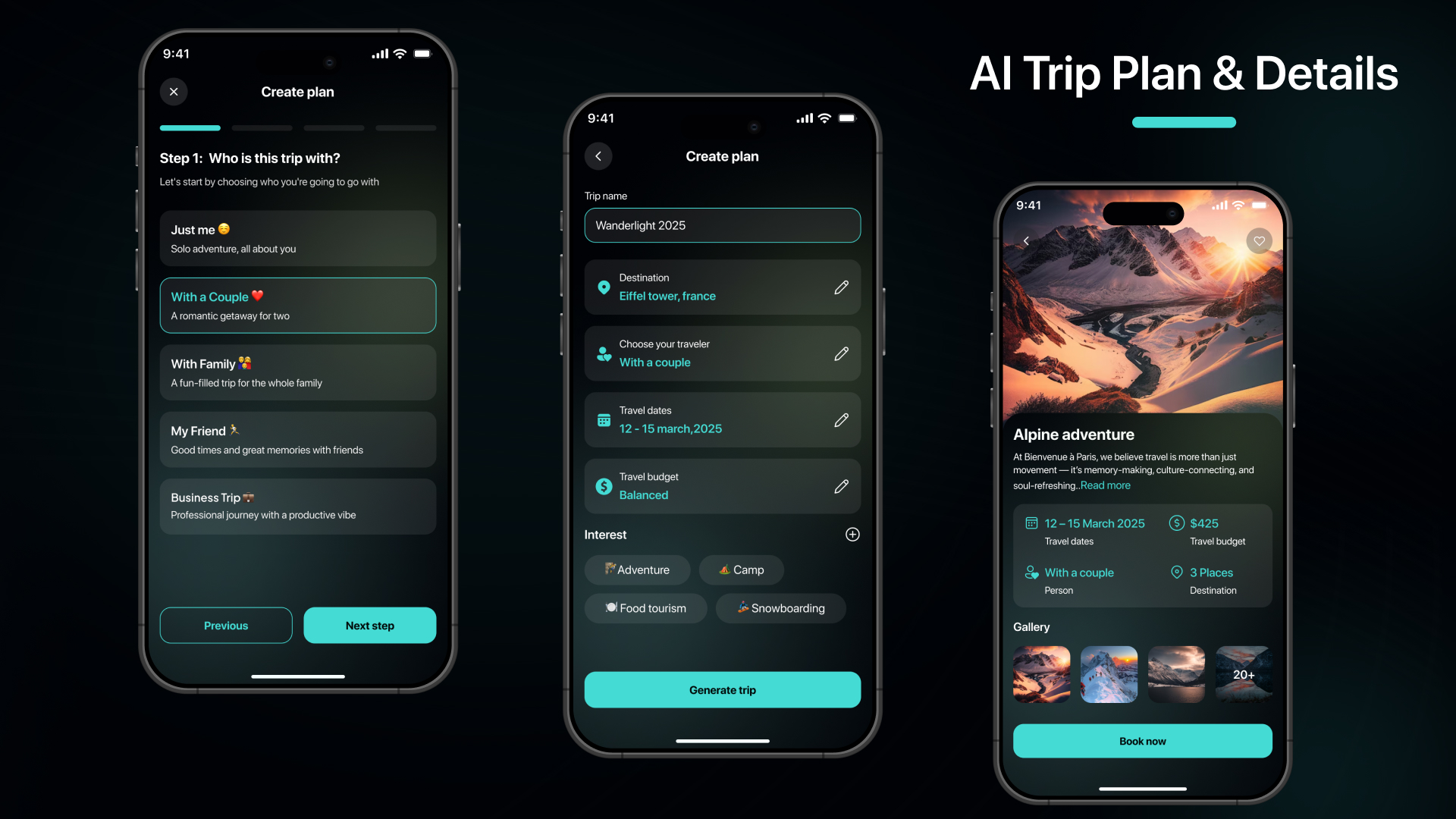 WanderPro – AI Trip Planner & Travel Booking App UI Template by nexoracode